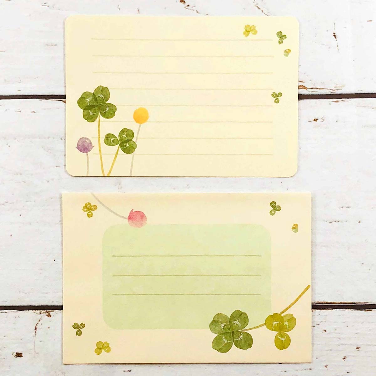 Note Cards and Envelopes Set Clover | mls-073 – Paper stationery, Greeting cards, Wedding ...